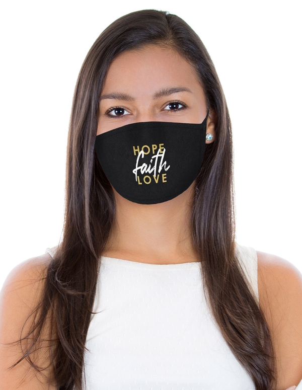 Hope, Faith, Love Fabric Face Mask - MSK-476-04150 | Lover's Lane