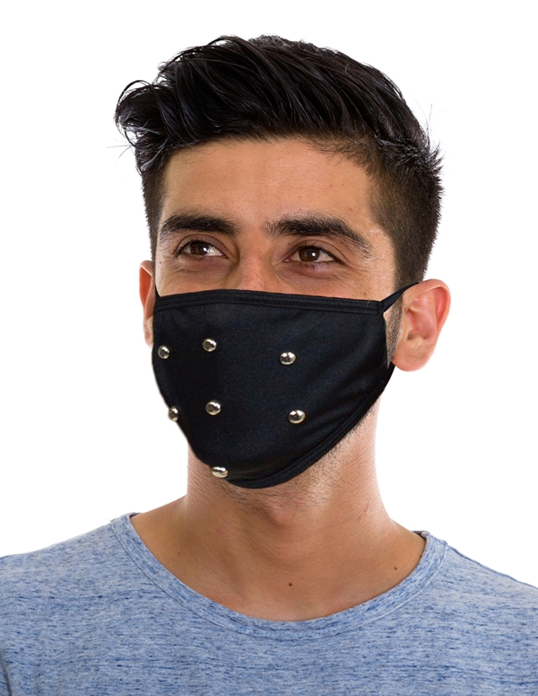 Silver Studded Face Mask - M205-04059 | Lover's Lane