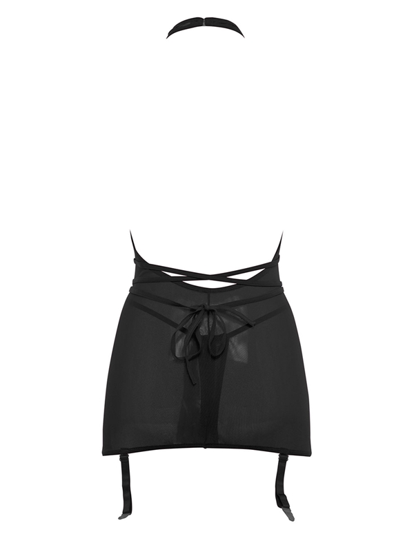 Savannah Mesh Garter Dress And Thong - 17-6092B-04001 | Lover's Lane