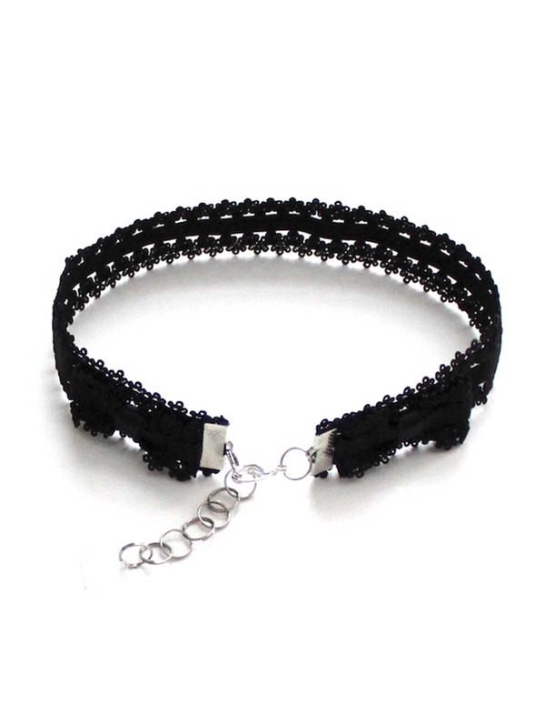 Lady Bowtye Elastic Choker - BT-LDY-BLK-05851 | Lover's Lane