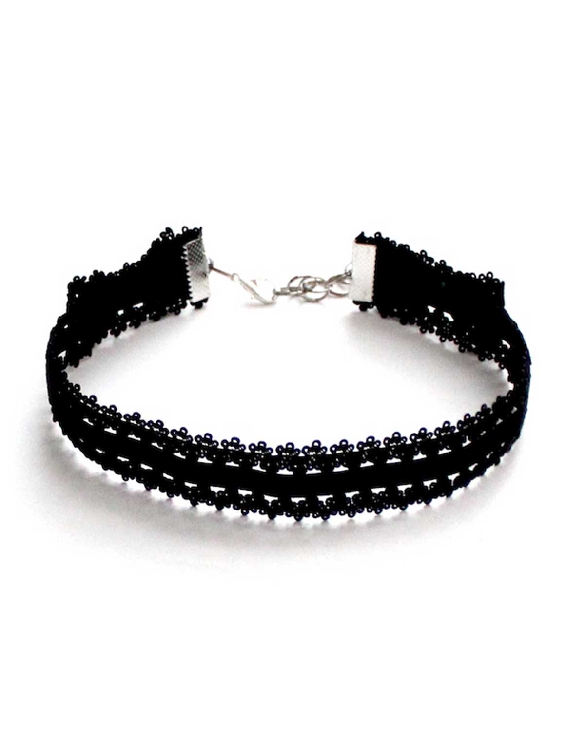Lady Bowtye Elastic Choker - BT-LDY-BLK-05851 | Lover's Lane