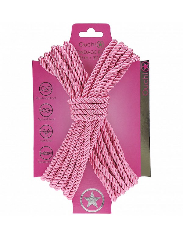 Ouch Pink Bondage Rope - 10M - OU1058PNK-03215 | Lover's Lane